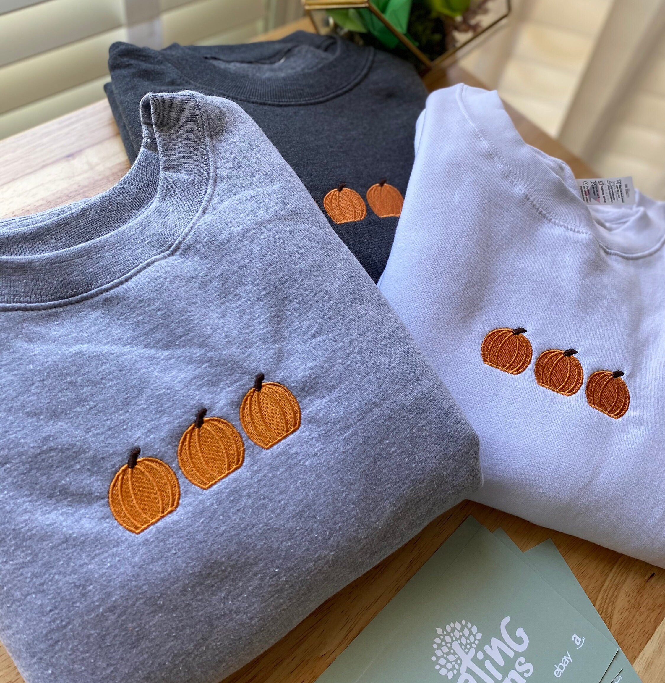 Pumpkin Embroidered Sweatshirt Fall Sweater Halloween - Etsy
