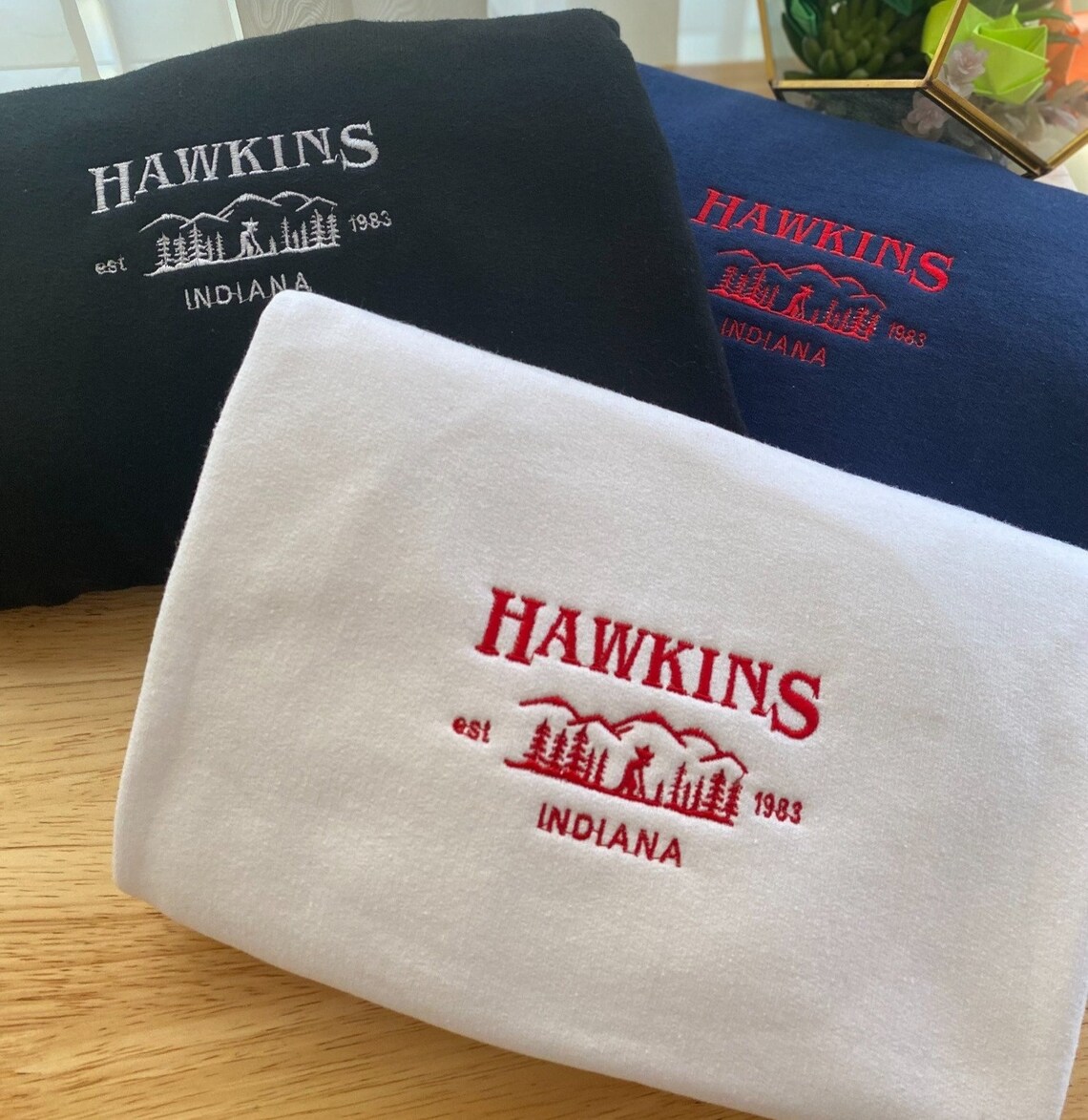 Hawkins Indiana Embroidered Sweatshirt Fall Sweater Max - Etsy
