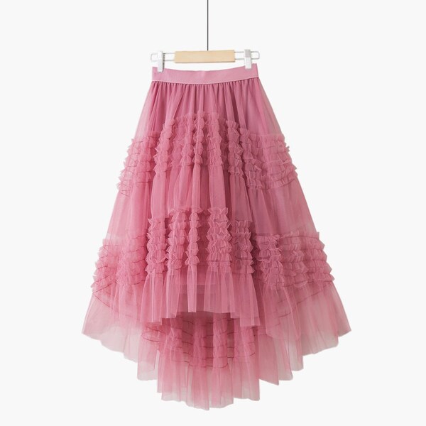 Pink Ruffle Skirt - Etsy