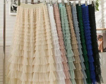 Layered Ruffle Skirt - Etsy