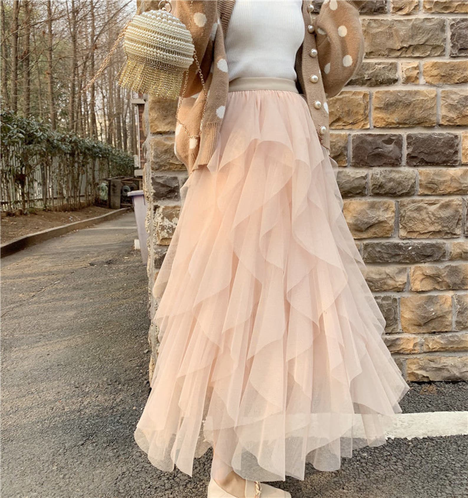 Ruffle Maxi Long Skirt Ruffle Tulle Skirt Tulle Long Skirt - Etsy UK