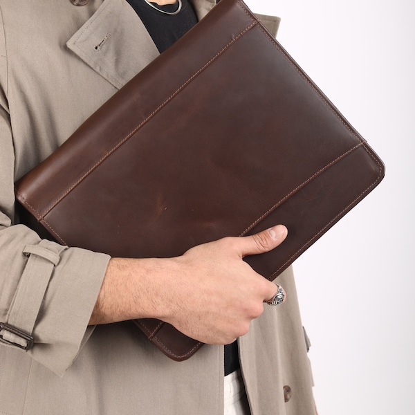 Zipper Leather Portfolio - Etsy