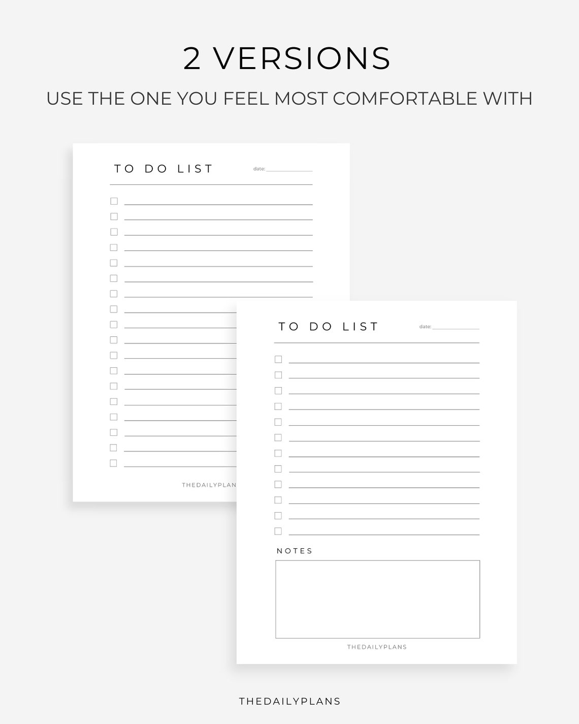 Minimal to Do List Printable Simple Tasks List Template - Etsy