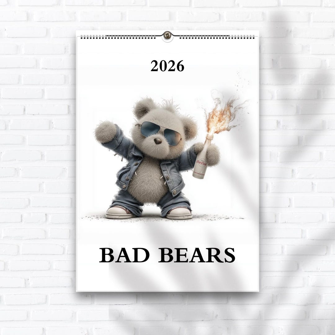Bad Bears | Wall Calendar 2026 | Teddy Bear Calendar | Fun Gift | EU/UK ...