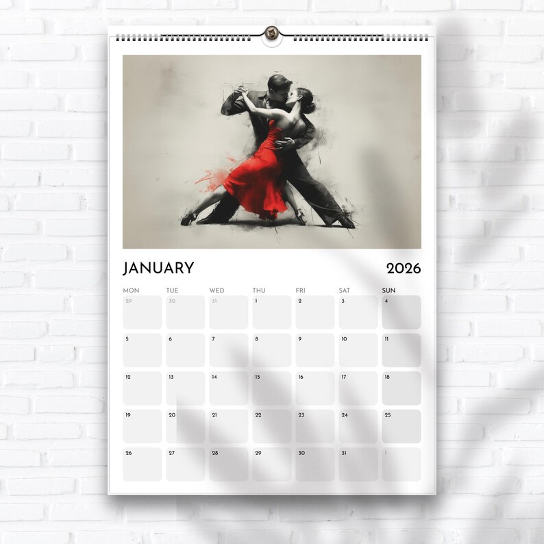 Dance Palette | Wall Calendar 2026 | Dancing Calendar | Dancer Gift ...