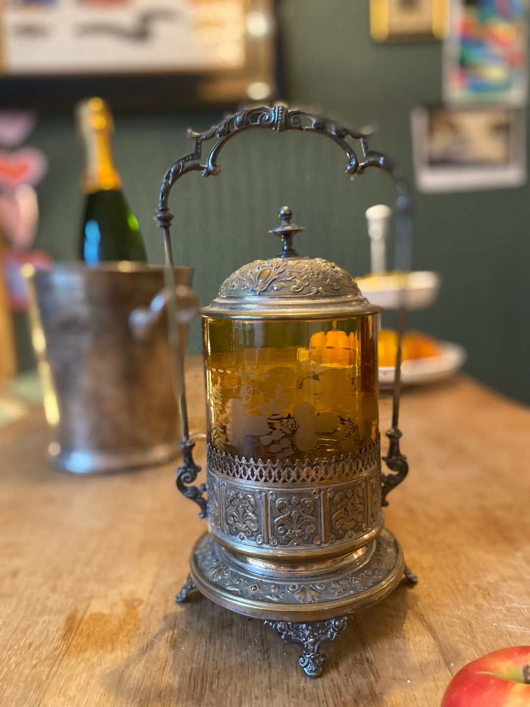 Wilhelminian Style Victorian Antique Pickles Jar, Cucumber Jar, Lidded ...