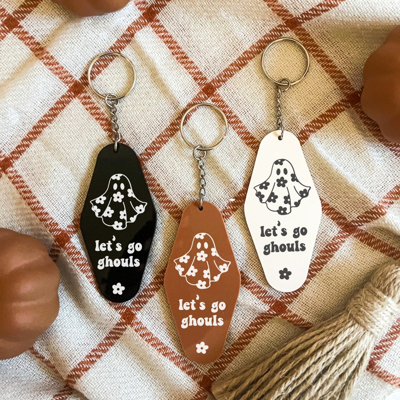 Let's Go Ghouls Spooky Hotel Keychains Trendy Halloween - Etsy