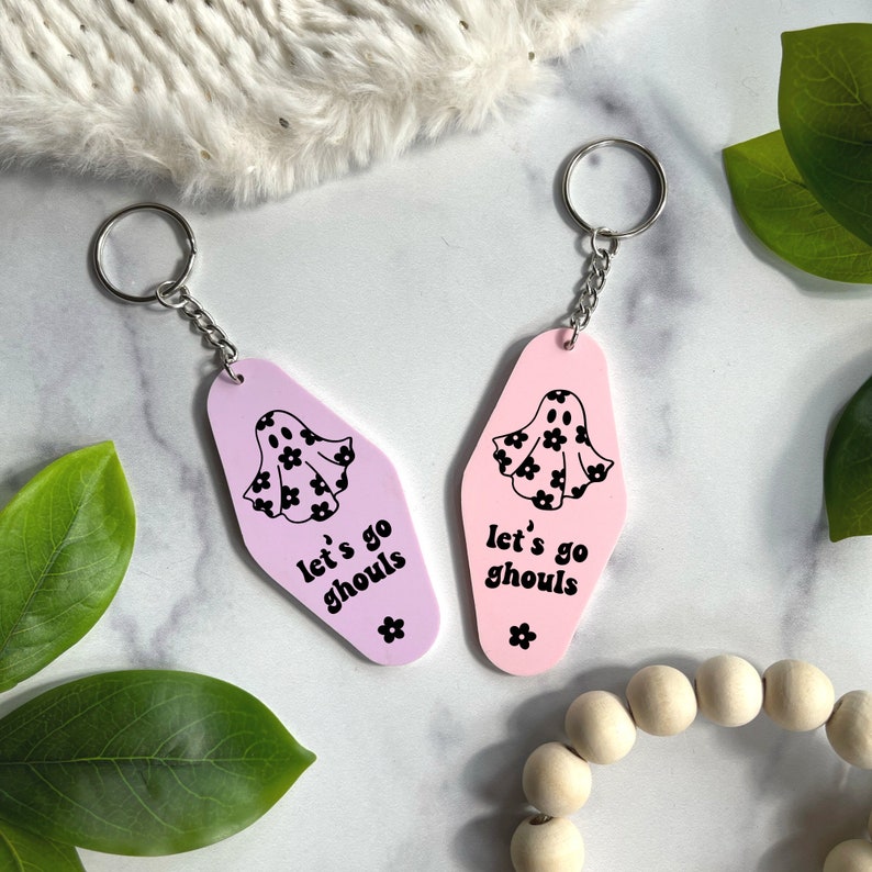 Let's Go Ghouls Spooky Hotel Keychains Trendy Halloween - Etsy
