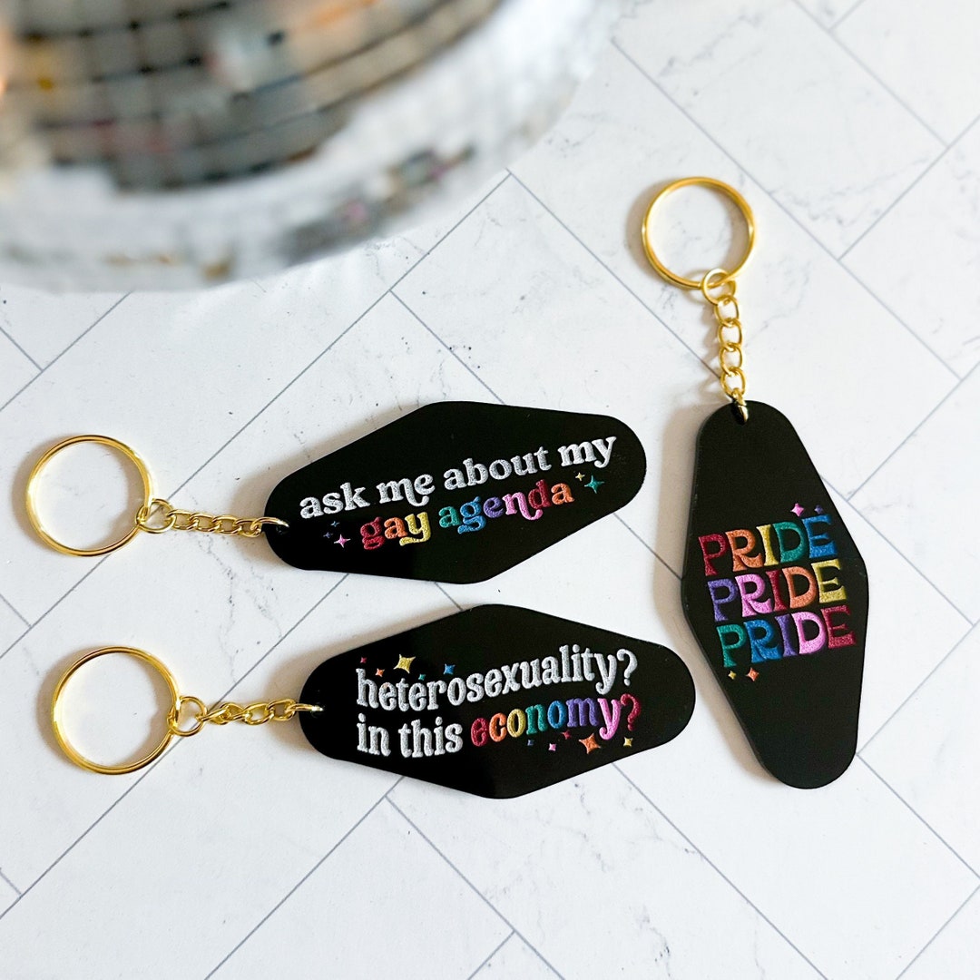 Rainbow Pride Hotel Keychains Choose Your Design LGBTQ Support Motel ...
