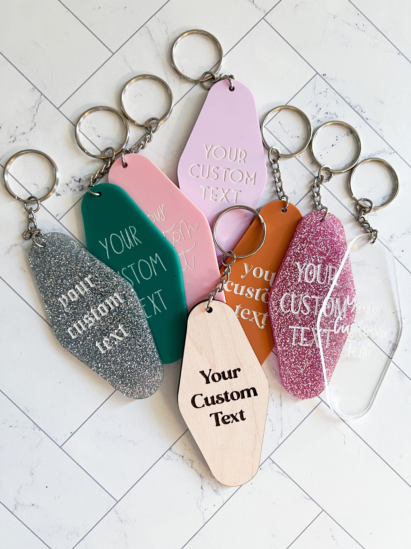 Custom Text Keychain Stocking Stuffer Acrylic Hotel Keychain - Etsy