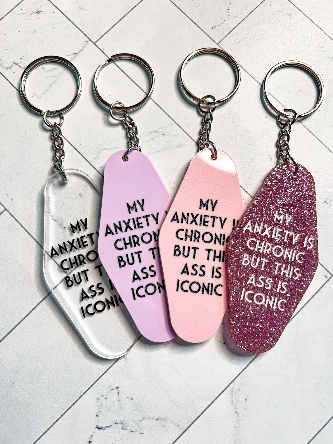 Funny Custom Keychains Trendy Unique Motel Keyring Choose - Etsy