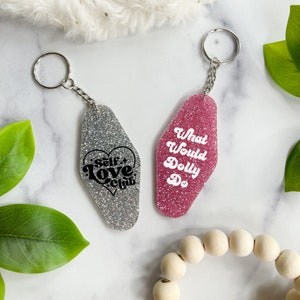 Funny Custom Keychains Trendy Unique Motel Keyring Choose Your Color ...