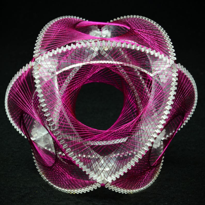 3D String Art Sphere Kit • Geometric Sculpture Craft Frame (MDF ...
