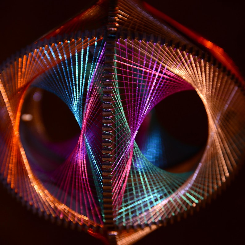 3D String Art Sphere Kit • Geometric Sculpture Craft Frame (MDF ...