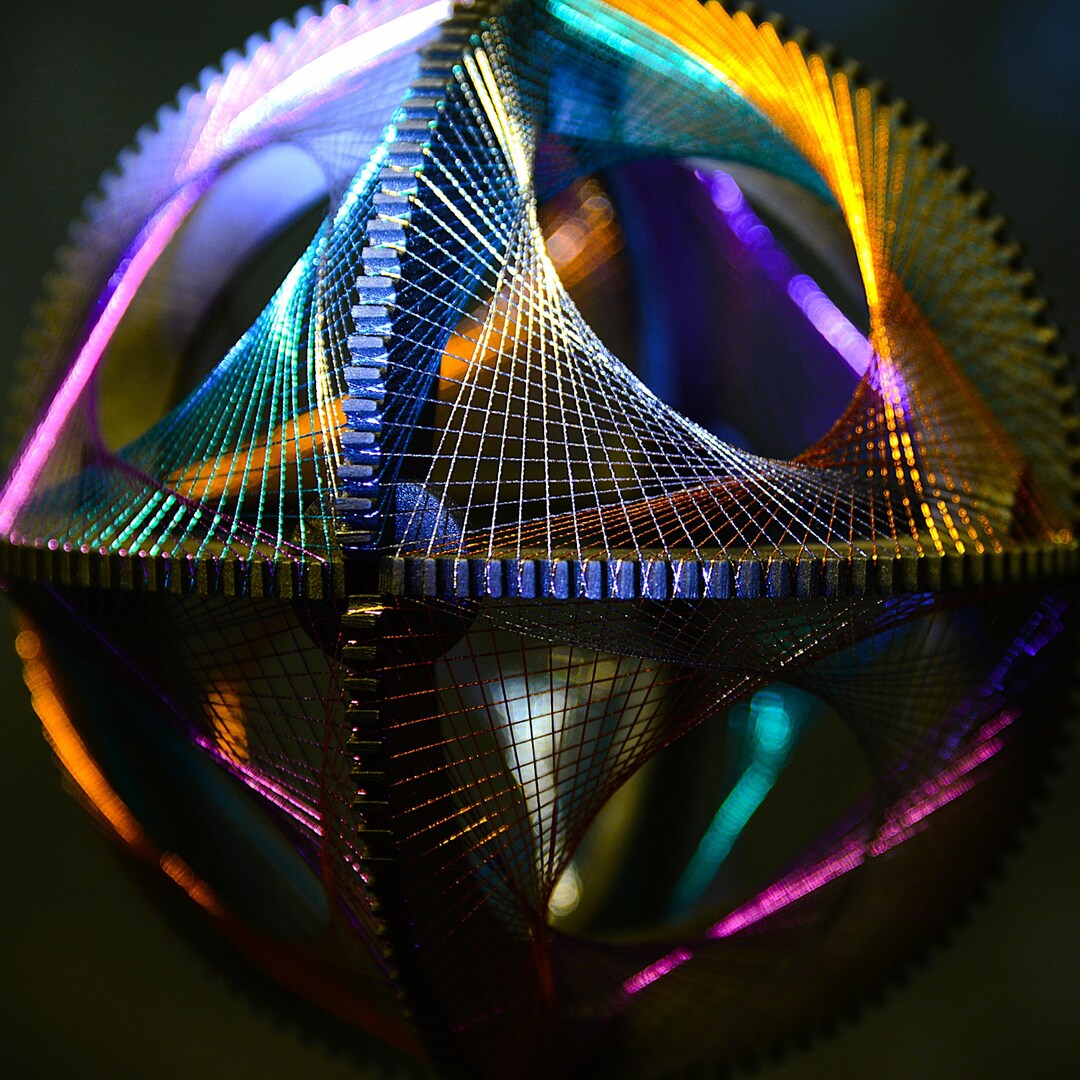 3D String Art Sphere Kit • Geometric Sculpture Craft Frame (MDF ...