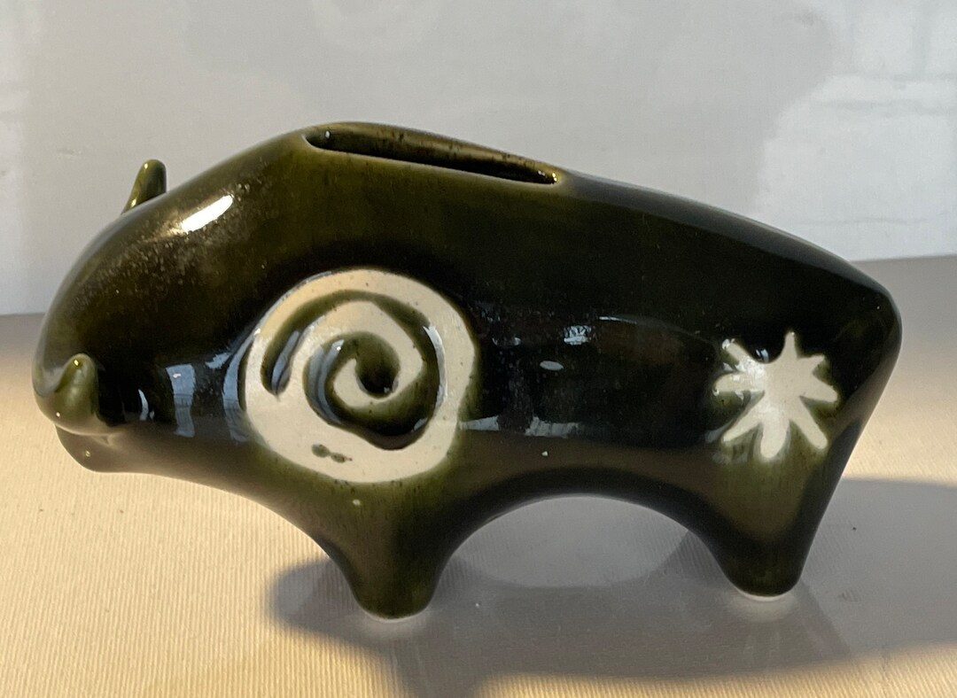 Lotus Pottery Bull money Box Design by Elizabeth Skipworth - Etsy
