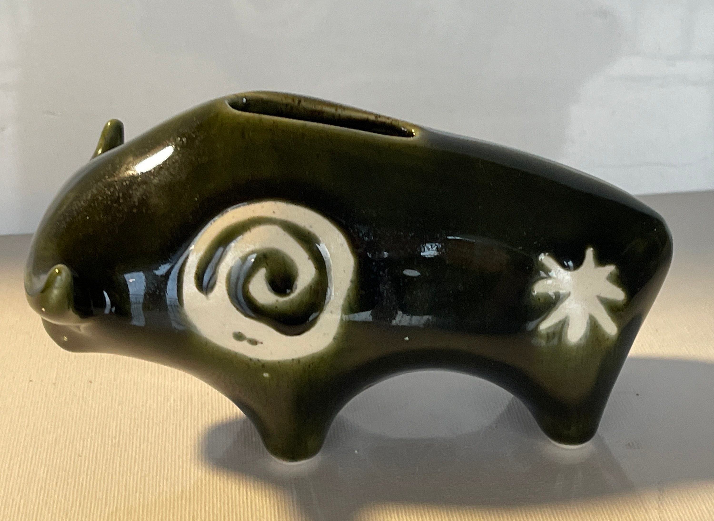 Lotus Pottery Bull money Box Design by Elizabeth Skipworth - Etsy