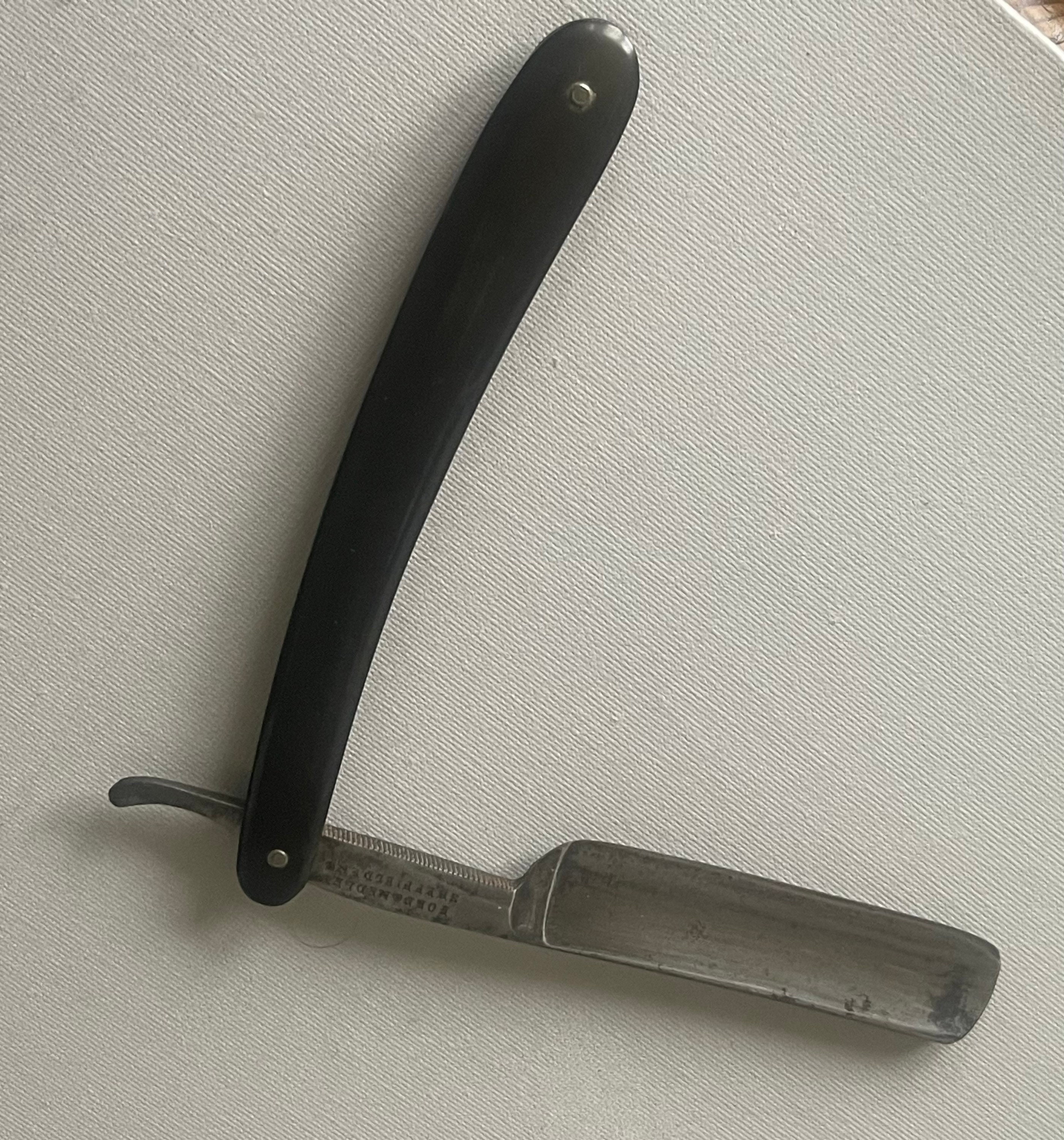 Four Antique Straight Razors in Leather Wrap - Etsy