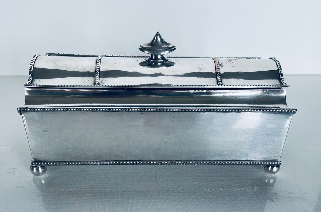 Georgian Revival ‘standish’ Desk Stand for Pen, 2 Covered Inkwells and ...