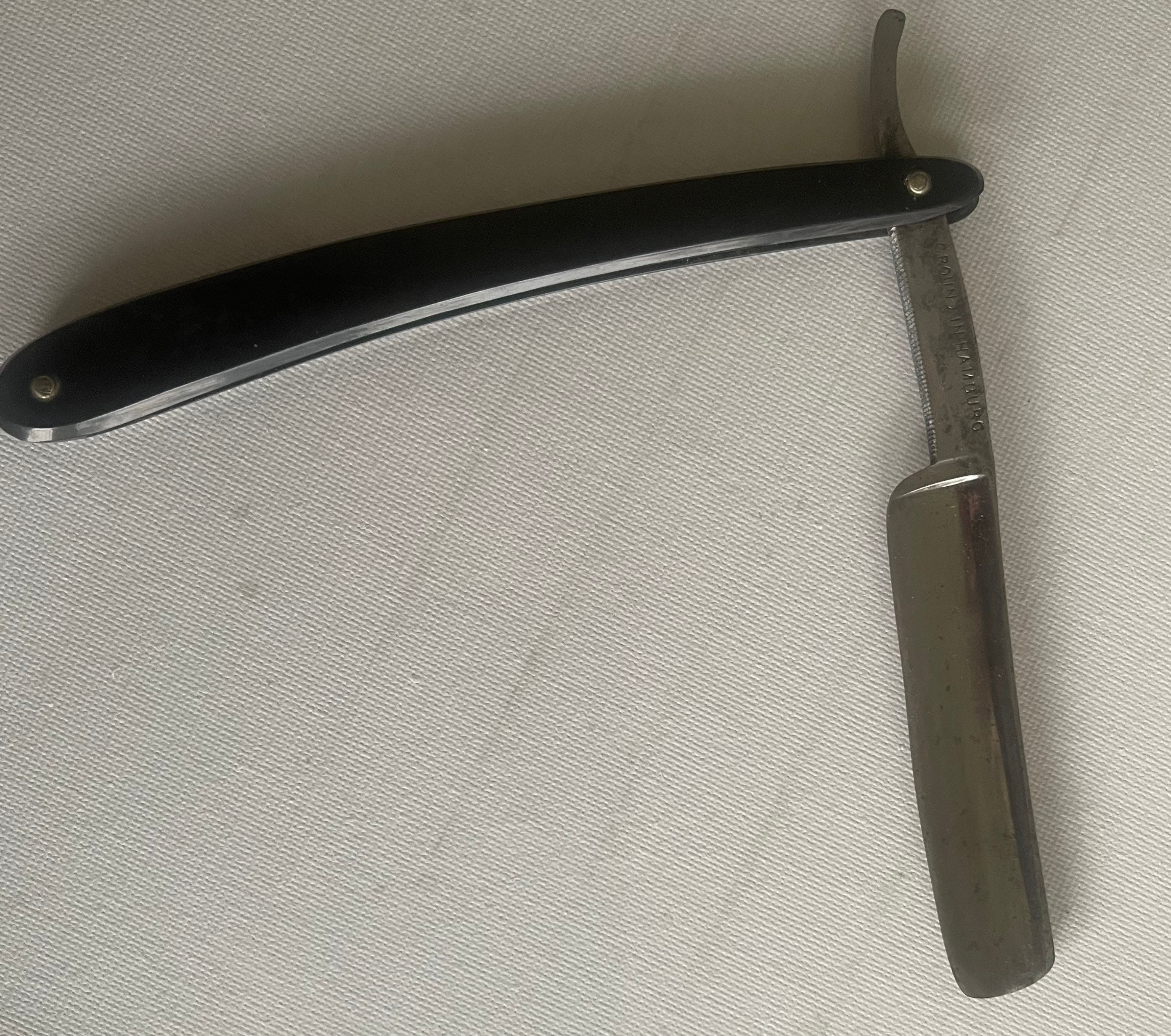 Four Antique Straight Razors in Leather Wrap - Etsy