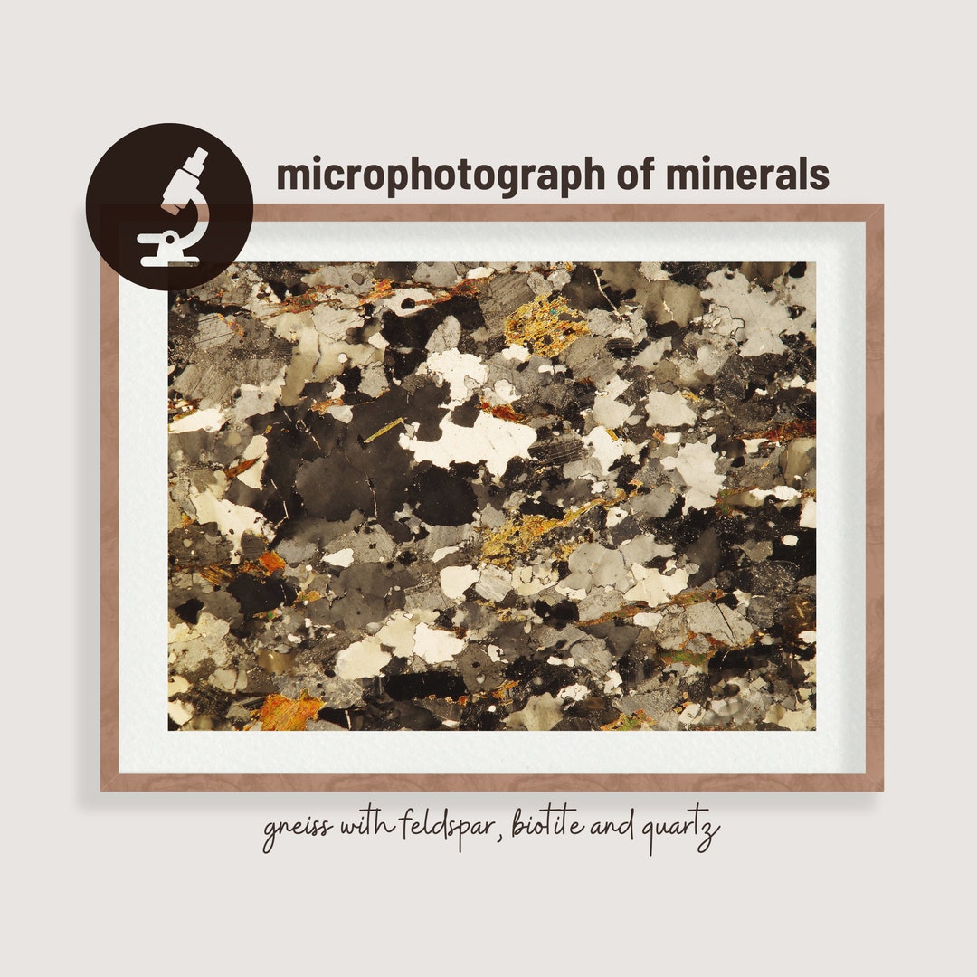 Printable Minerals Microphotograph, Crystals Thin Section Art Print ...