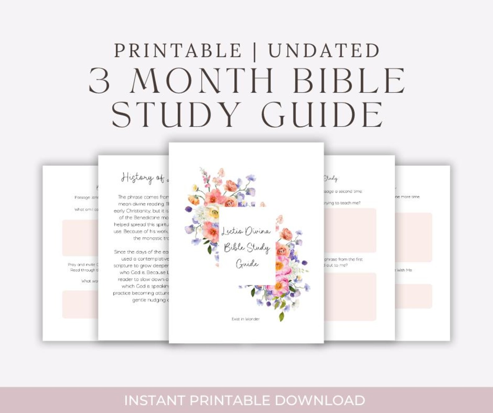 3-month Lectio Divina Bible Study Journal: Christian Devotional (PDF ...
