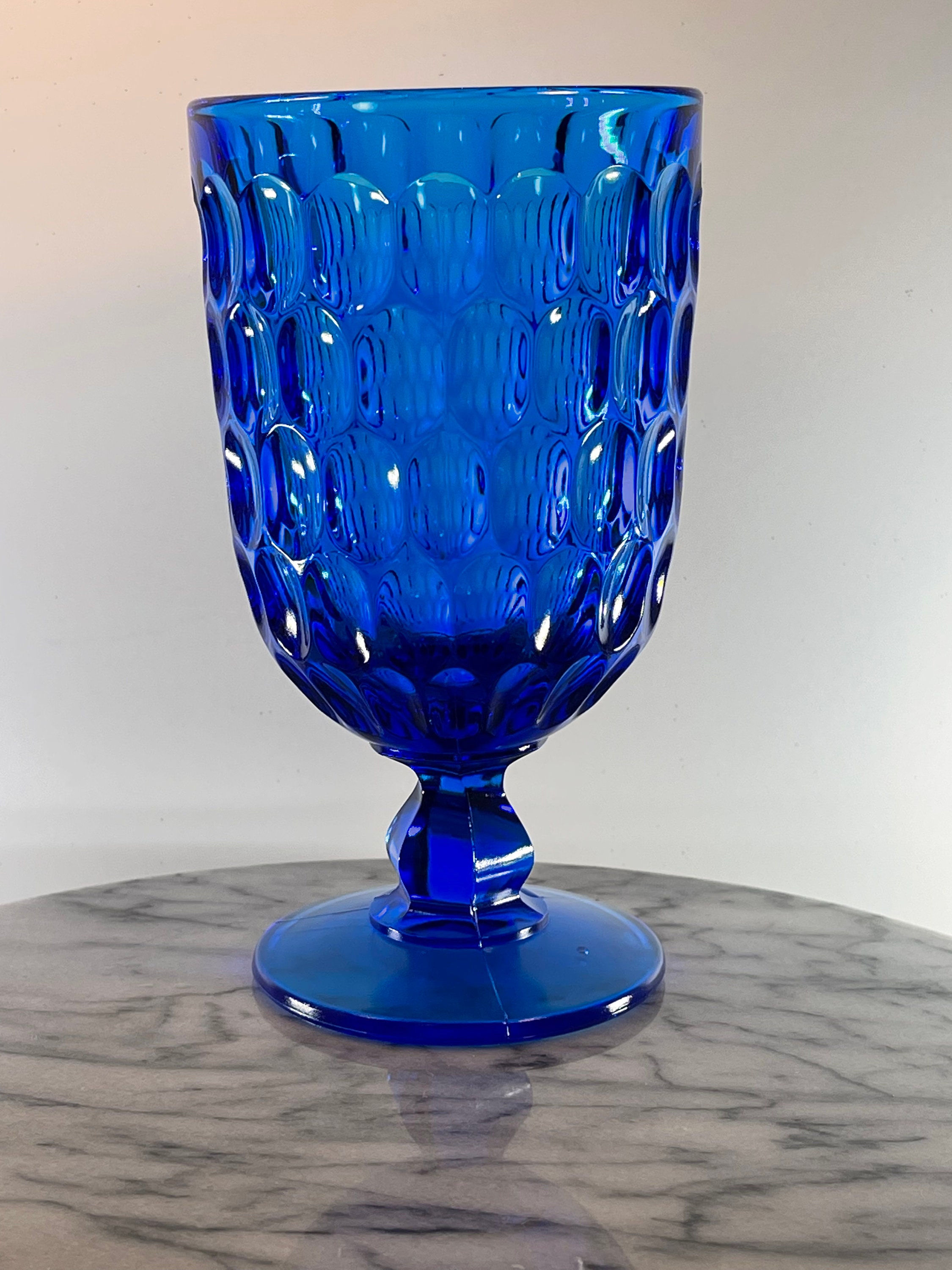 Vintage Blue Fenton Thumbprint Glass - Etsy