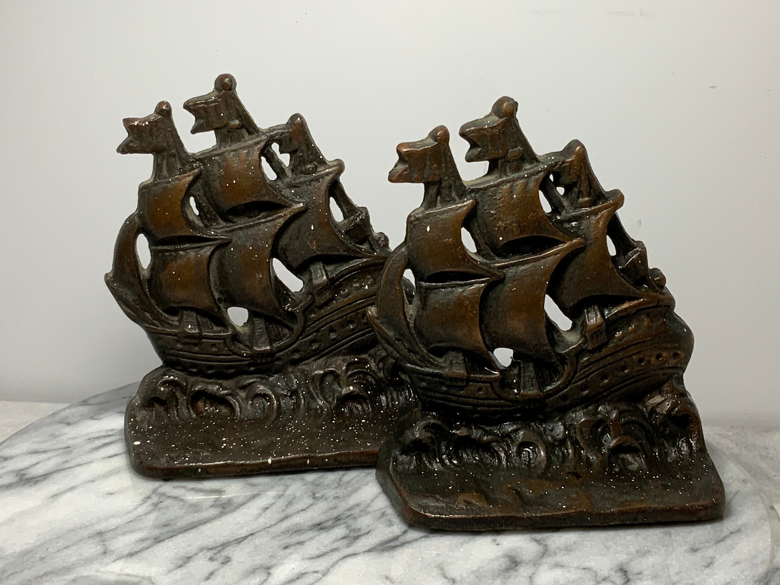 Vintage Ship Bookends