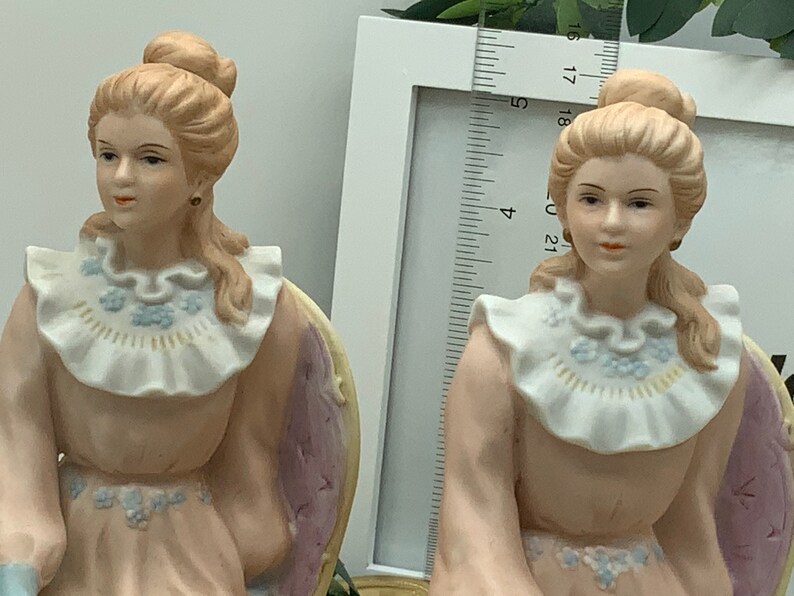 Vintage Homco Porcelain Lady Figurines, Bookends Set - Etsy