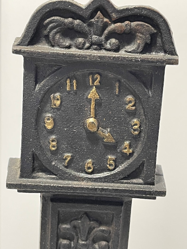 Vintage Cast Iron Grandfather Clock Bank - Etsy