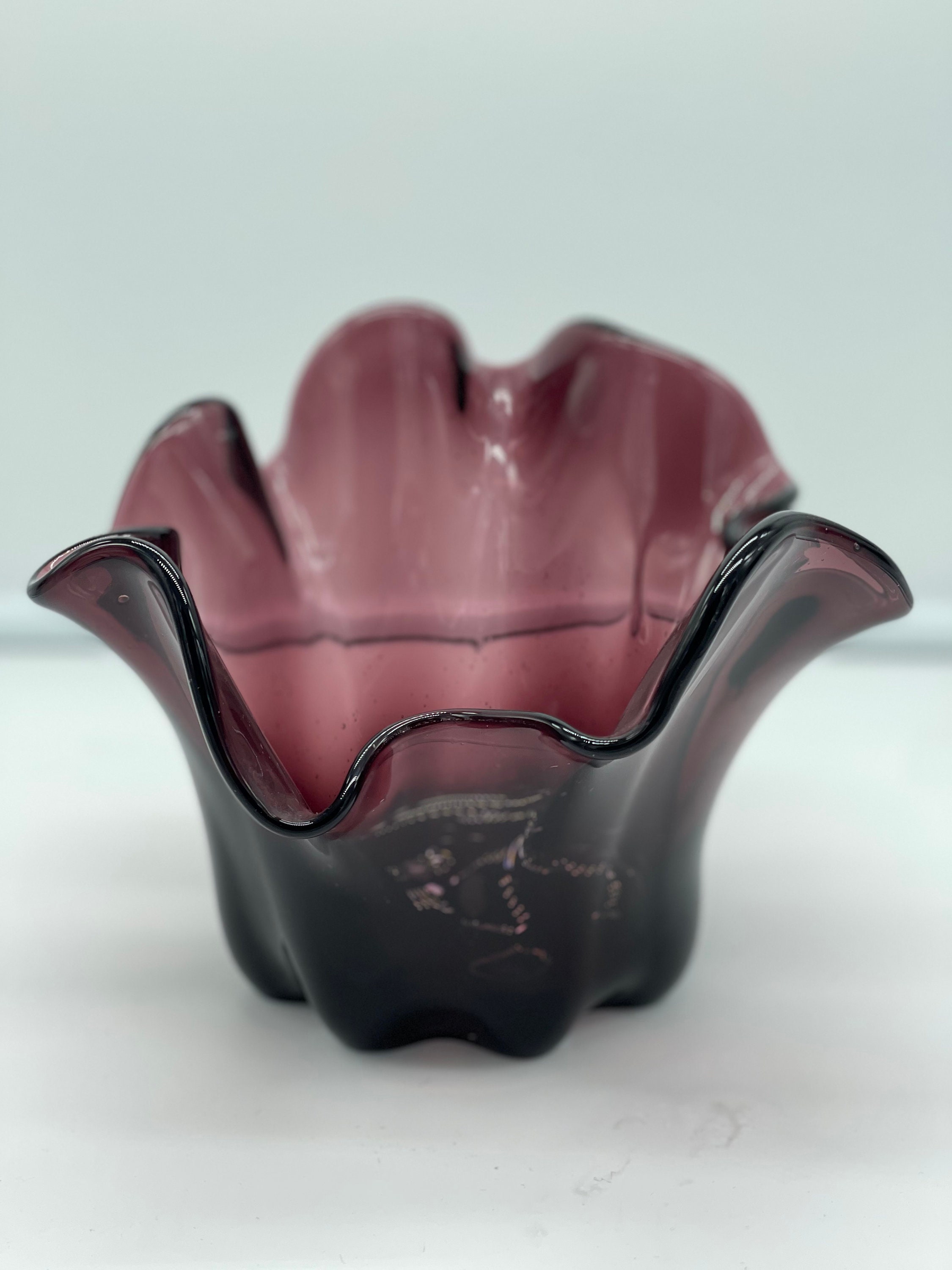 Beautiful Purple Art Glass Bowl - Etsy