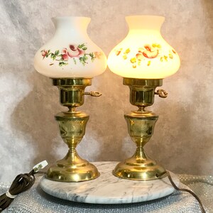 Small Matching Rose Design Lamps - Etsy