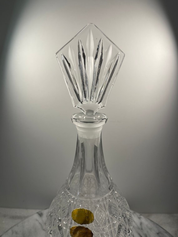 Hand Cut Lead Crystal Glass Wine Decanter With 6 Glasses Made - Etsy