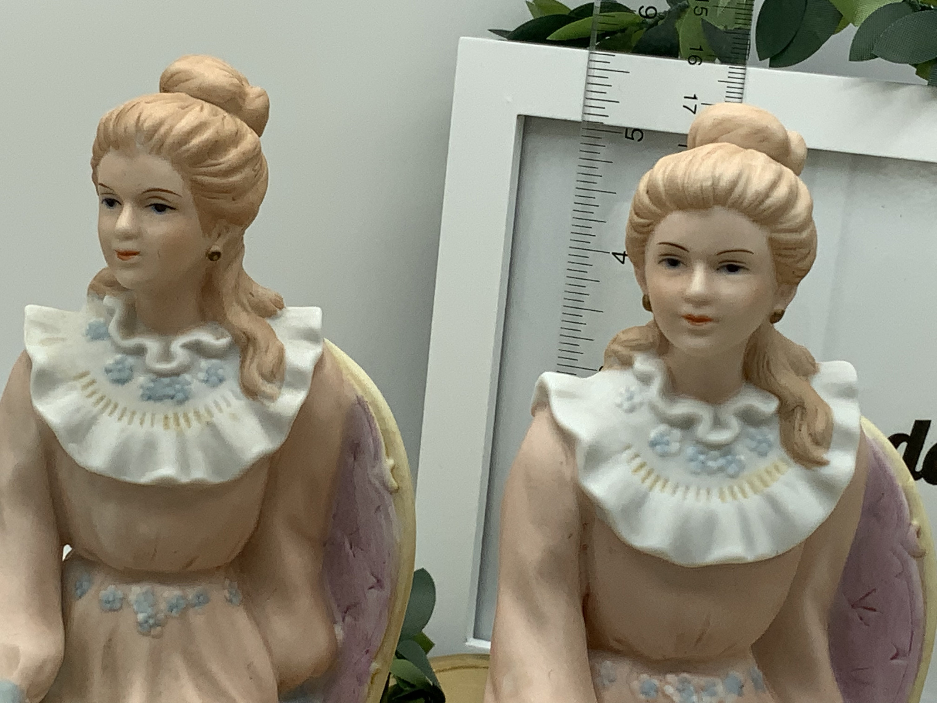 Vintage Homco Porcelain Lady Figurines, Bookends Set - Etsy