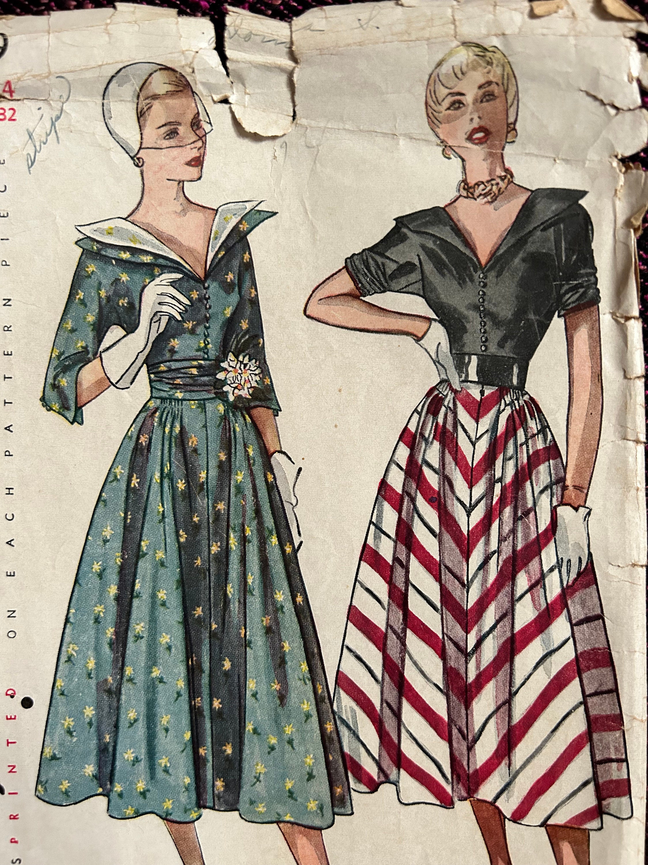 1940s Dress With Detachable Revers and Cummerbund Size 14 Bust 32 ...