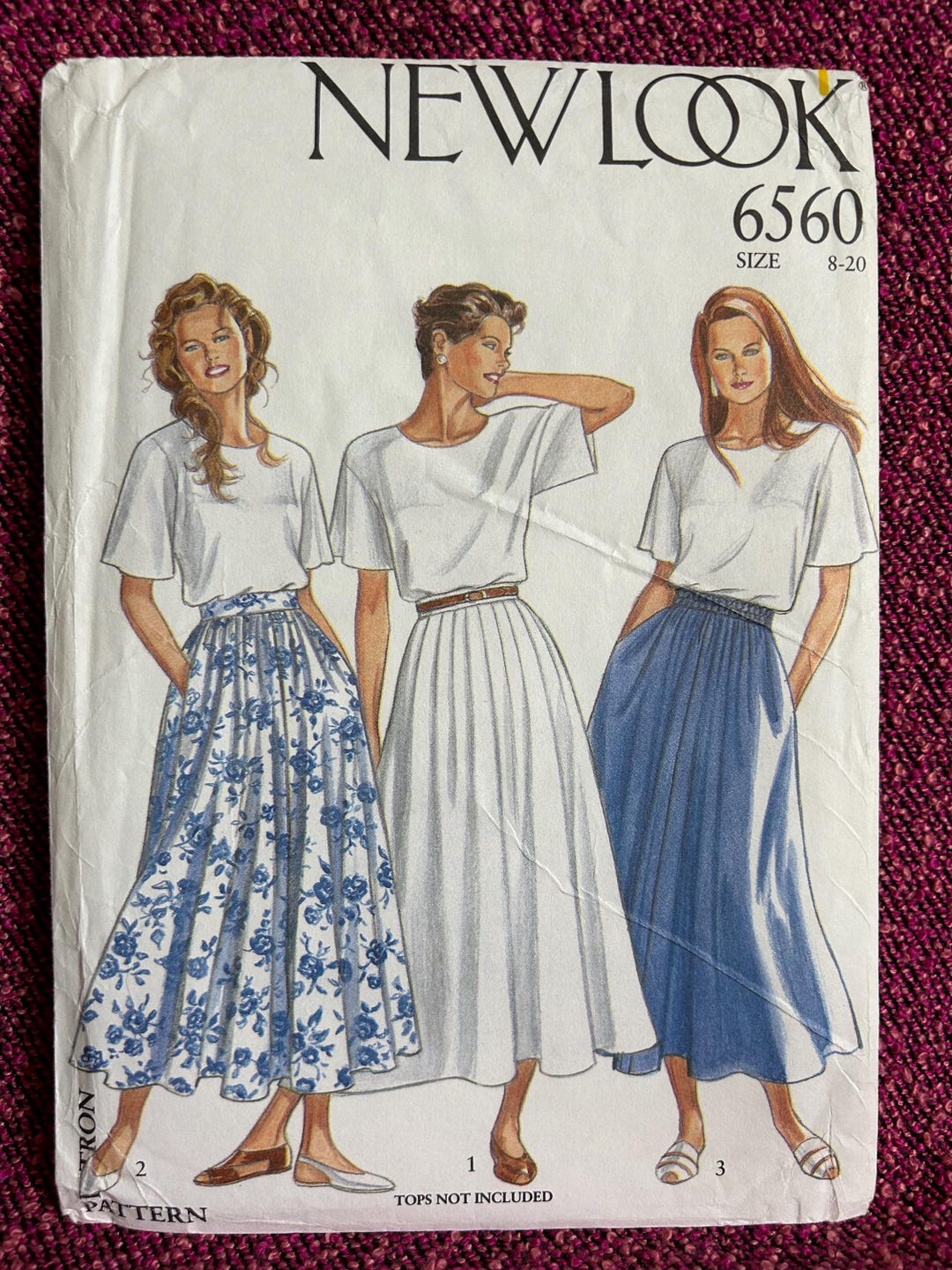 1980s Skirt Sizes 8-20 Waist 24-34 Simplicity New Look 6560 Factory ...
