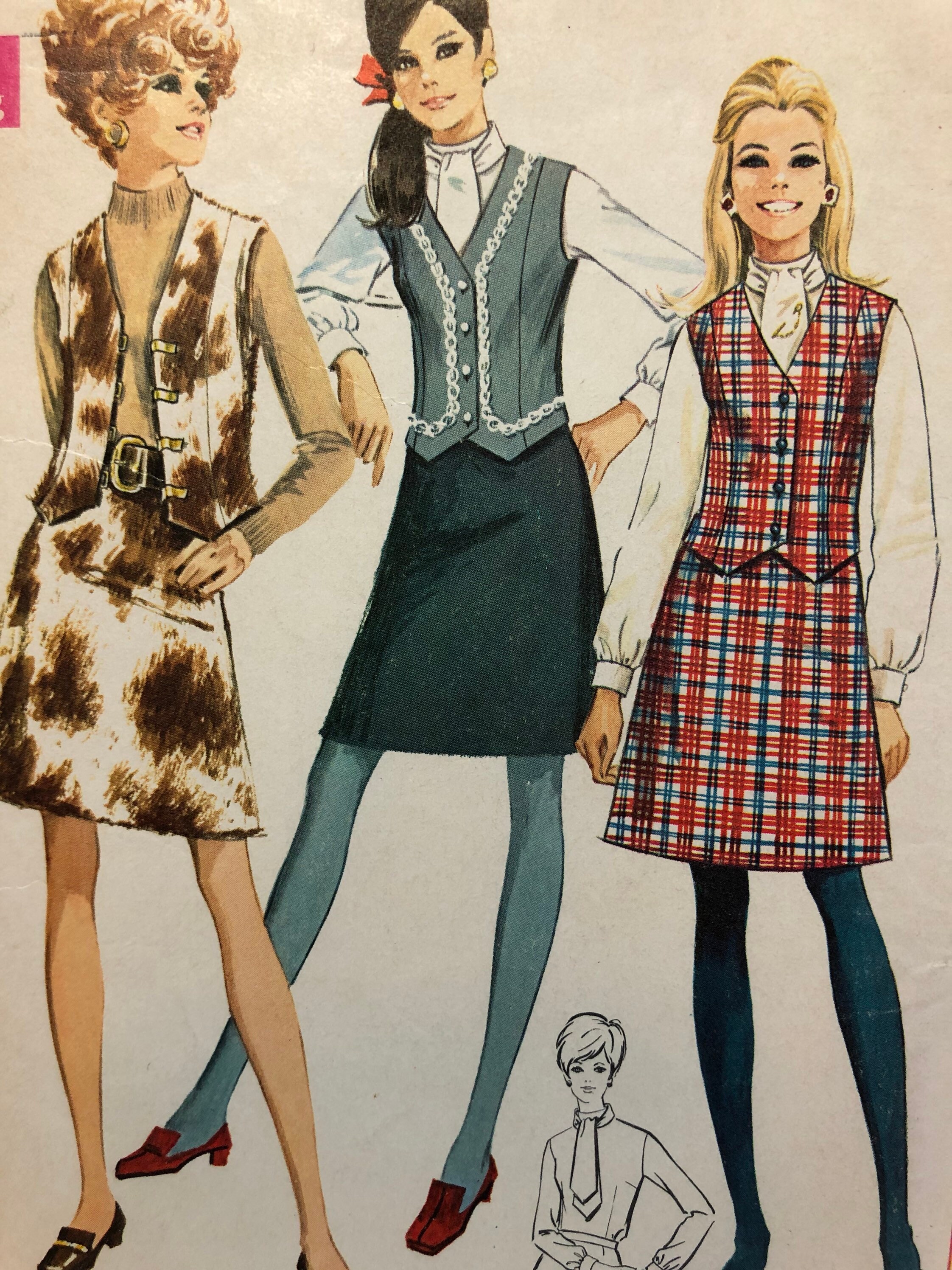 1960s Skirt Vest Blouse Simplicity 7808 Size 12 Bust 34 - Etsy