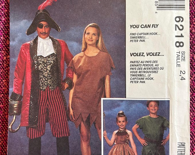 Child Peter Pan, Tinkerbell, Captain Hook Costumes Size 2, 4 Chest 21 ...