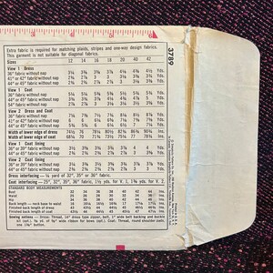 1960’s Factory Folded Simplicity 3789 Size 12 Bust 32 Dress and Coat ...