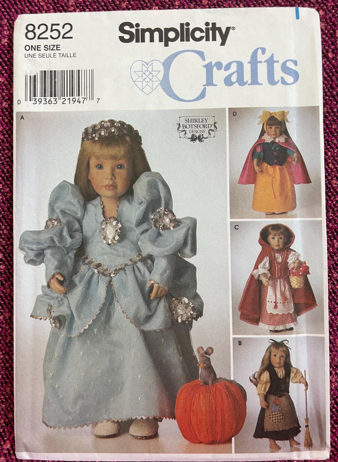 Doll Clothes Costumes for 18” Dolls Simplicity 8252 Factory Folded ...