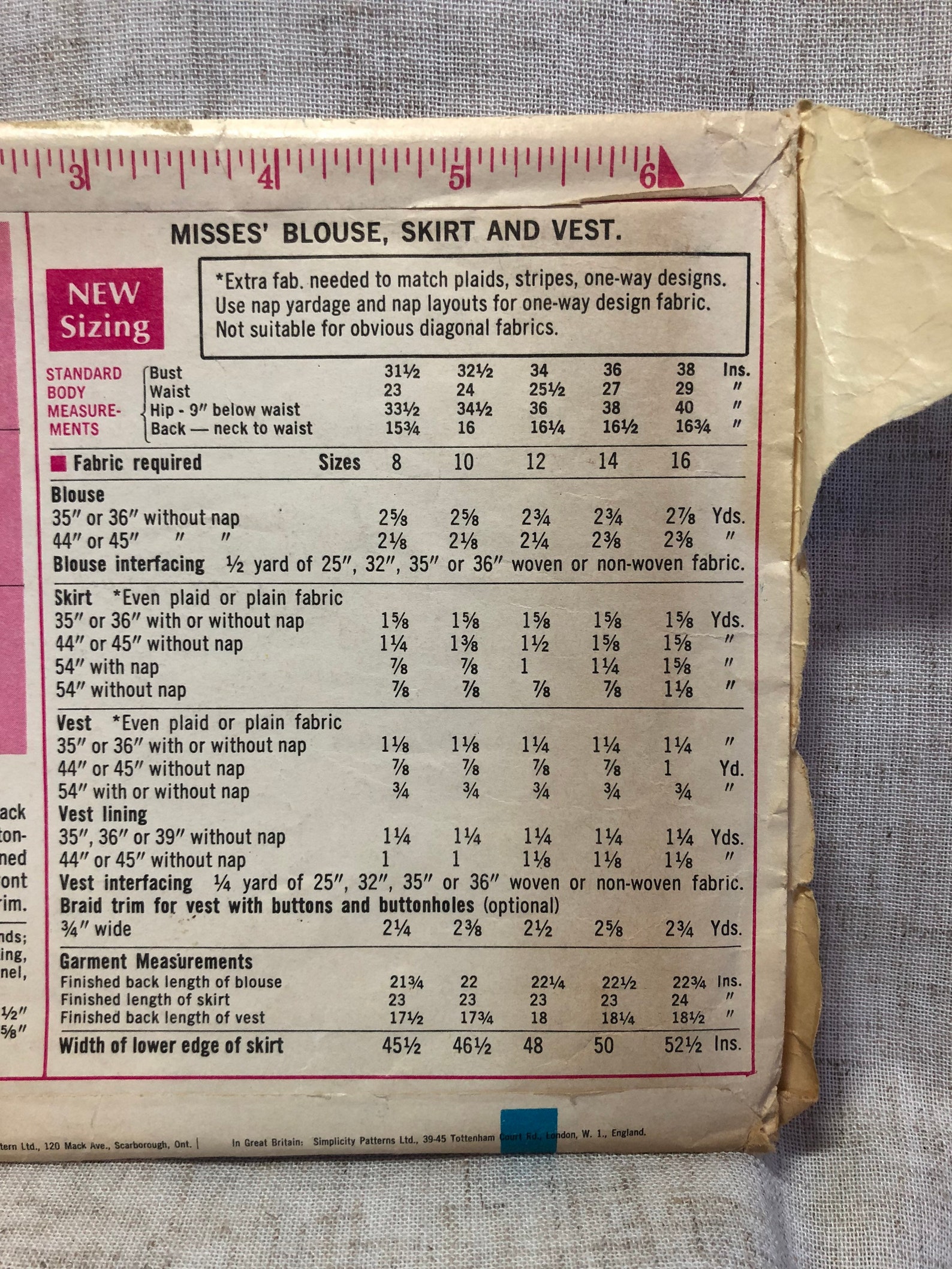 1960s Skirt Vest Blouse Simplicity 7808 Size 12 Bust 34 - Etsy