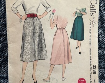 Vintage Ca. 1950 Mccall 8006 Womens Skirt Sewing Pattern-waist 28cut ...
