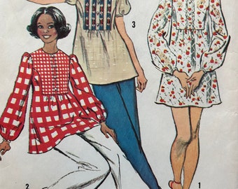 1970s Mini Dress or Jumper Size 7/8 Bust 29 Simplicity 5511 Vintage ...