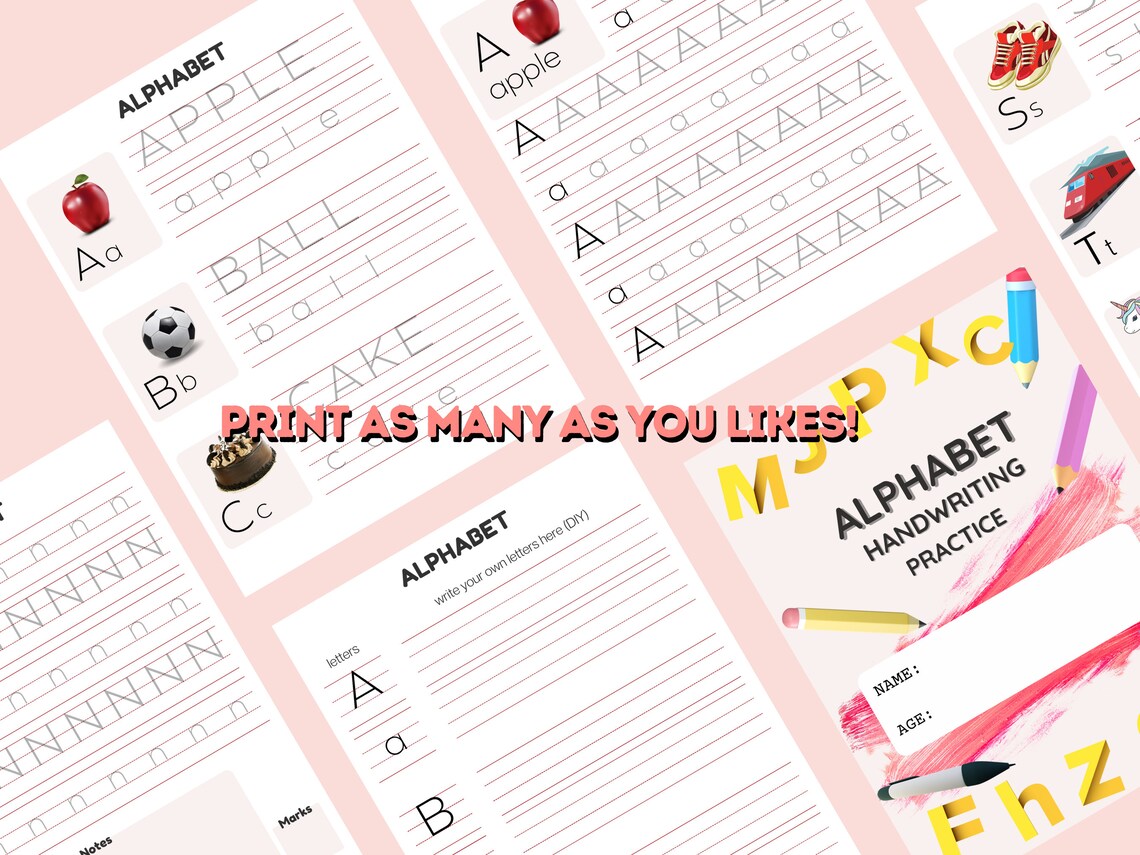 Handwriting Practice Sheets, Printable Neat and Cute Traceable ...