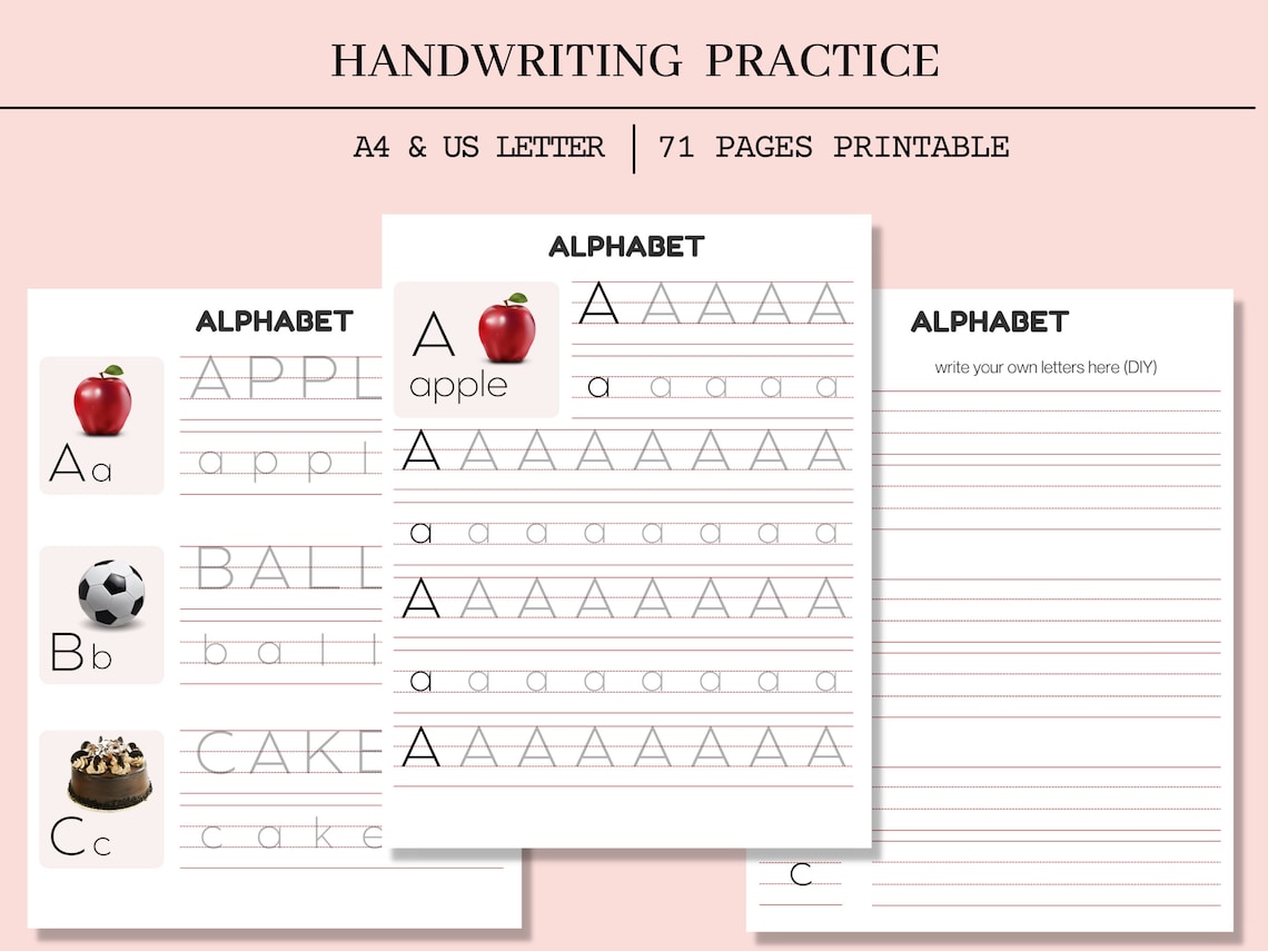 Handwriting Practice Sheets Printable Neat and Cute Traceable - Etsy