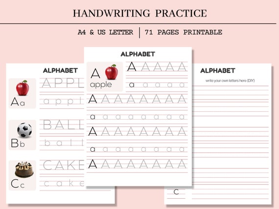 Handwriting Practice Sheets Printable Neat and Cute Traceable | Etsy