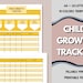 Printable Child Growth Tracker, Baby Template Chart, Kids Measurement ...