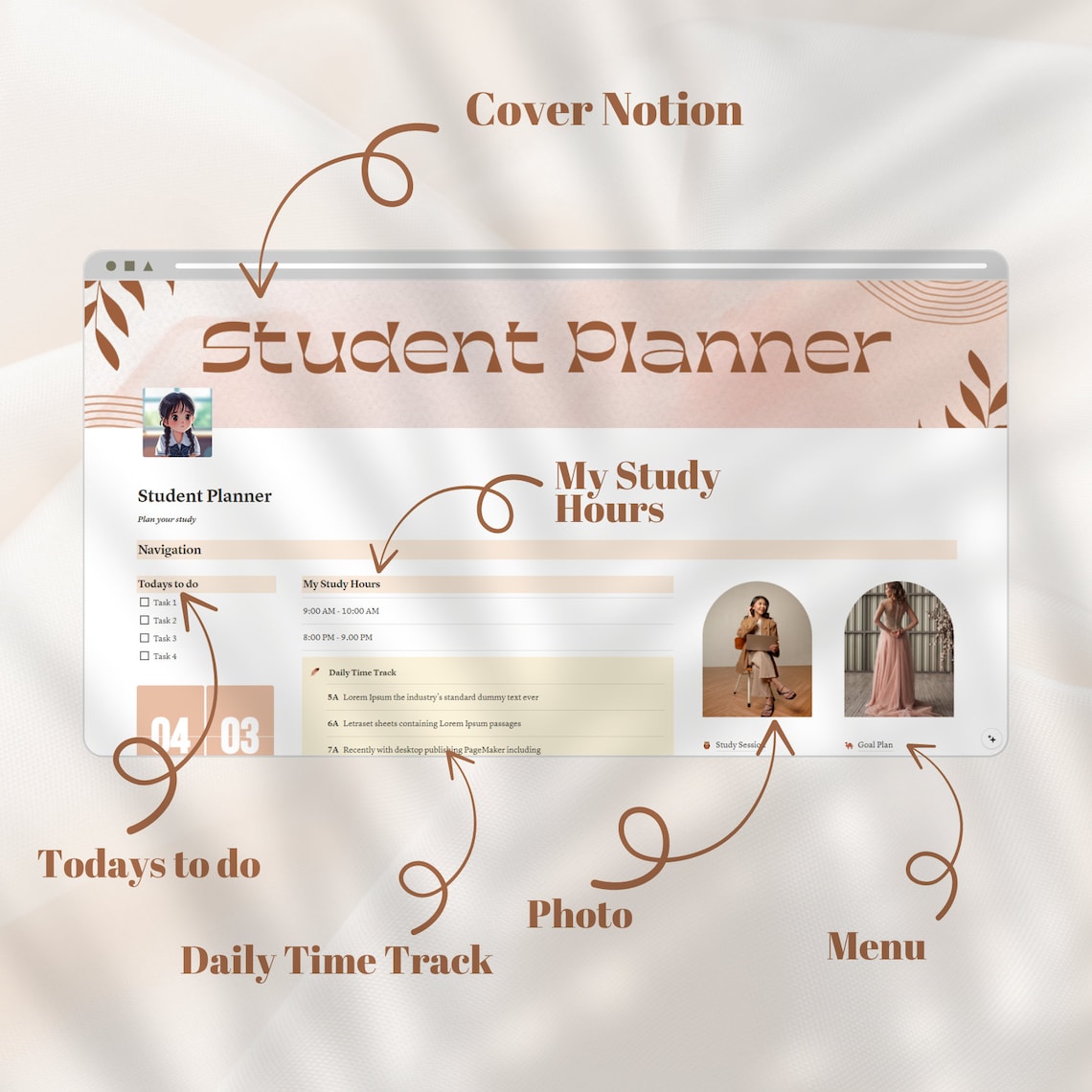 Student Notion Template All in One Academic Planner School Planner ...