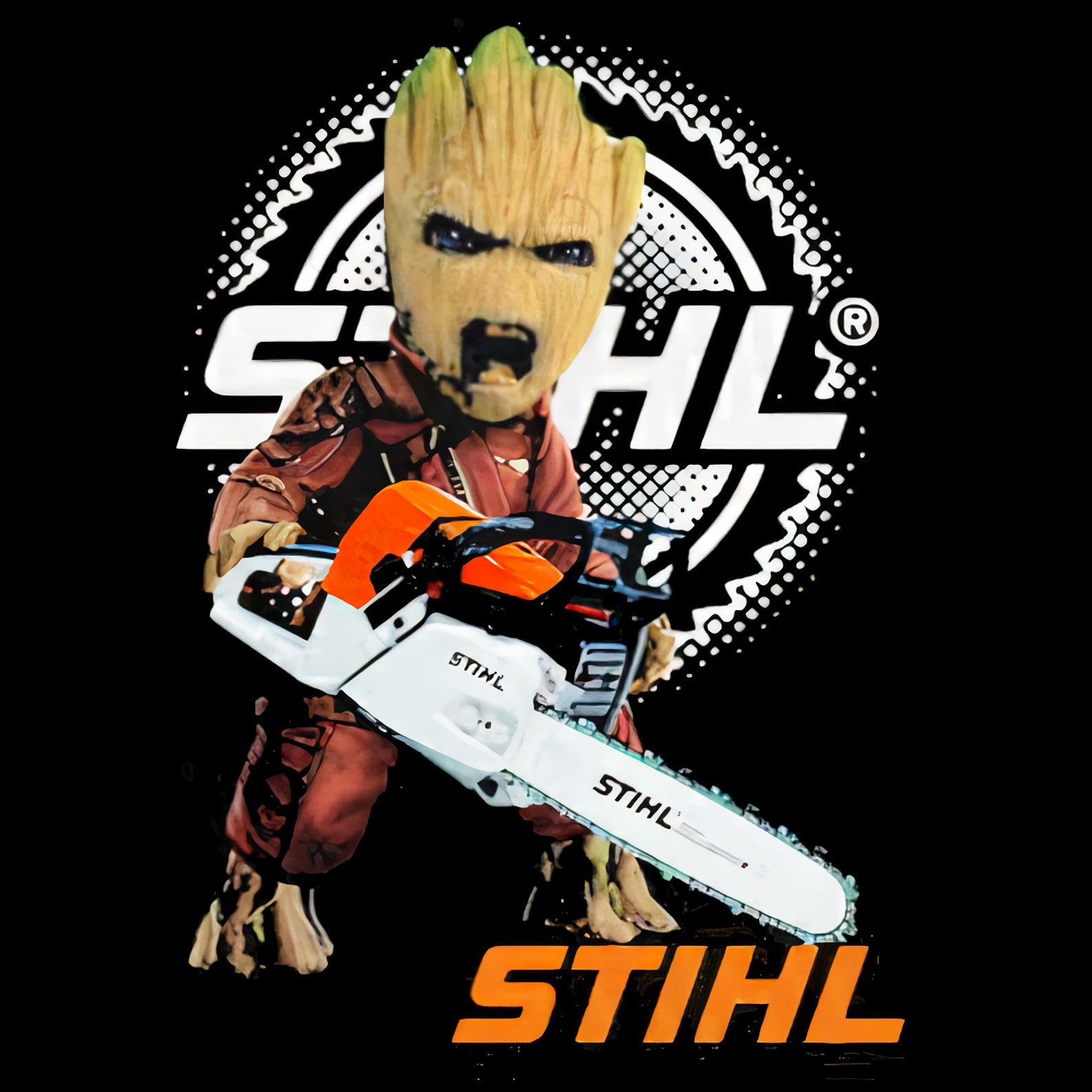 BOGO Angry Groot Stihl Logo Chainsaw Sticker | Etsy
