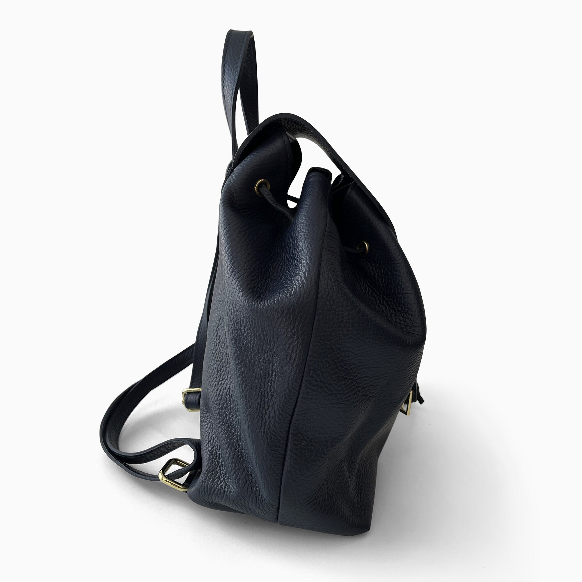 Blue Backpack Leather Backpack Purse Blue Leather Backpack Leather ...